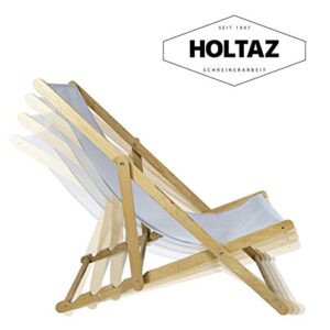 Holtaz Premium deckchair in Beech Wood, Garden and Balcony, Thick slats, Waterproof, Resistant, Load up to 130 kg.