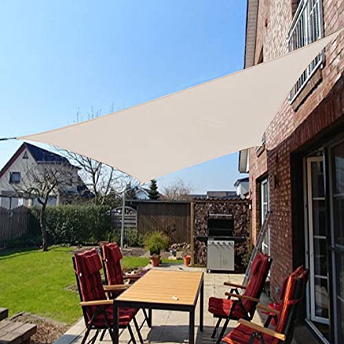 Coarbor Waterproof Sun Shade Sail Rectangle Perfect for Patio Outdoor Garden Custom Beige 16'x 16'