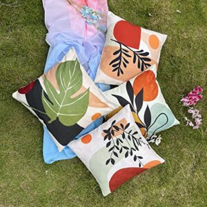 BOYOUAN Outdoor Pillow Covers 18x18 Set of 4 Waterproof Boho Throw Pillows Cover for Couch Patio Furniture Garden Balcony Tent Sofa Decorative Square Pillowcase Spring Outdoor Farmhouse Decor