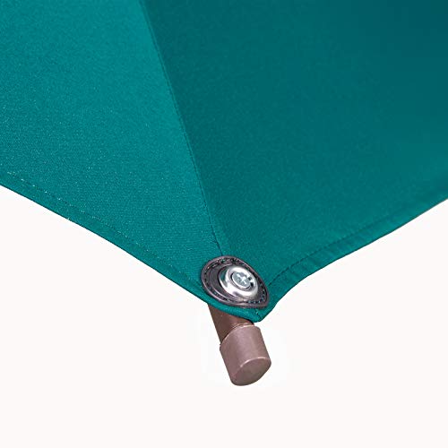 Ogrmar 6.5x10ft Patio Umbrella Rectangular Outdoor Table Umbrella with Crank & Push Button Tilt for Terrace, Backyard, Garden, Courtyard, Swimming Pool, Lawn (Turquoise)