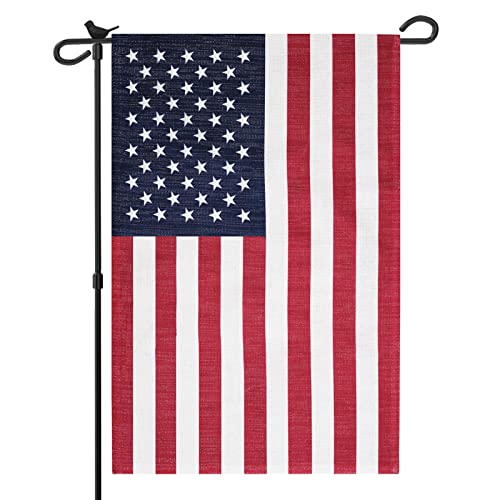 Homissor American Garden Flags 12.5 X 18.5 Inch- US USA Double Sided Small American Flag for Yard Banner Patriotic Outdoor Lawn Decoration(American Garden Flag)