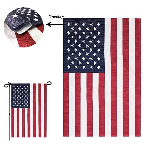 Homissor American Garden Flags 12.5 X 18.5 Inch- US USA Double Sided Small American Flag for Yard Banner Patriotic Outdoor Lawn Decoration(American Garden Flag)