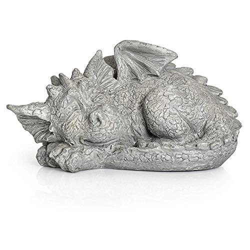 Besti Decorative Outdoor Dragon Garden Statue - Cold Cast Ceramic Statue | Lawn and Yard Decoration | Weather-Resistant Finish