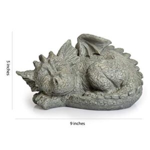 Besti Decorative Outdoor Dragon Garden Statue - Cold Cast Ceramic Statue | Lawn and Yard Decoration | Weather-Resistant Finish