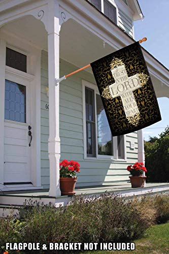 Toland Home Garden 109274 Cross Christian Flag 28x40 Inch Double Sided Christian Garden Flag for Outdoor House Cross Flag Yard Decoration