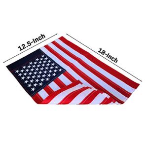 Mogarden American Garden Flag Embroidered Stars, 12.5 x 18 Inch Sewn Stripes Double Stitched, Small Applique Patriotic 4th of July USA Yard Flag For All Seasons For Outside