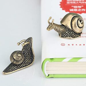 2pcs Snail decor Outdoor pond Garden snail figurine Brass Snail With feng shui decorative effect The meaning of the snail walk slowly and have a safe journey，Suitable for computer desk decoration