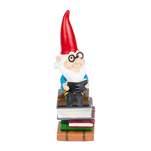 Dawn & Claire Gnorbert The Gnerdy Gnome A Garden Gnome with a Nose for The Books! (Mini - 6.3")