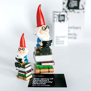 Dawn & Claire Gnorbert The Gnerdy Gnome A Garden Gnome with a Nose for The Books! (Mini - 6.3")