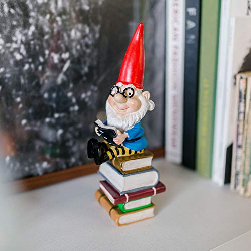 Dawn & Claire Gnorbert The Gnerdy Gnome A Garden Gnome with a Nose for The Books! (Mini - 6.3")