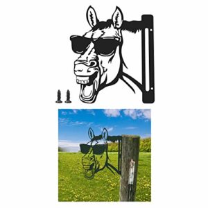 yungeln peeping horse metal art farm garden decor garden fence decoration outdoor decoration for farmhouse,yard,lawn…