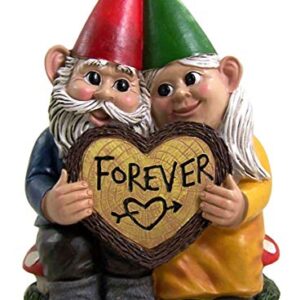 Forever Gnome Old Couple Small Indoor Outdoor Garden Figurine, 6 Inch