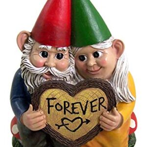 Forever Gnome Old Couple Small Indoor Outdoor Garden Figurine, 6 Inch