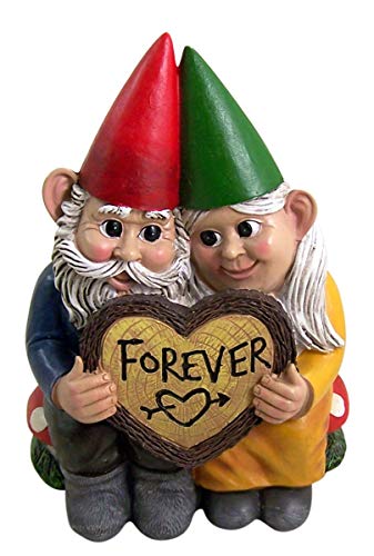 Forever Gnome Old Couple Small Indoor Outdoor Garden Figurine, 6 Inch