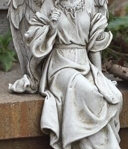 Joseph's Studio by Roman Inc, Sitting Angel Facing, Garden Collection, Religious Statue, Holy Family, Memorial, Angel, Patron Saint, Garden Décor (5x6x12)