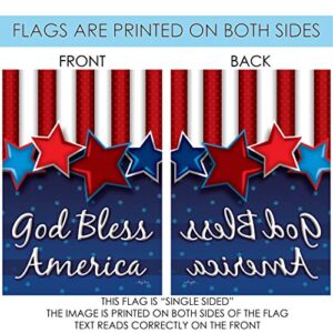 Toland Home Garden 1112384 God Bless America Stars Patriotic Flag 12x18 Inch Double Sided Patriotic Garden Flag for Outdoor House 4th of July Flag Yard Decoration