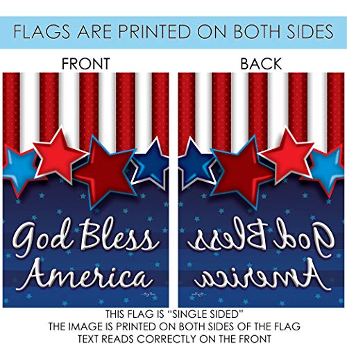 Toland Home Garden 1112384 God Bless America Stars Patriotic Flag 12x18 Inch Double Sided Patriotic Garden Flag for Outdoor House 4th of July Flag Yard Decoration