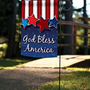 Toland Home Garden 1112384 God Bless America Stars Patriotic Flag 12x18 Inch Double Sided Patriotic Garden Flag for Outdoor House 4th of July Flag Yard Decoration