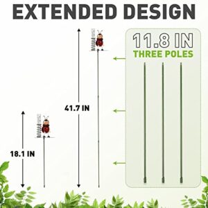 SaphiRose Rain Gauge Stake for Yard Garden Stakes Decor Outdoor Metal Ladybug Figurine with Plastic Tube - 5.31" W x 6.1" D x 40" H