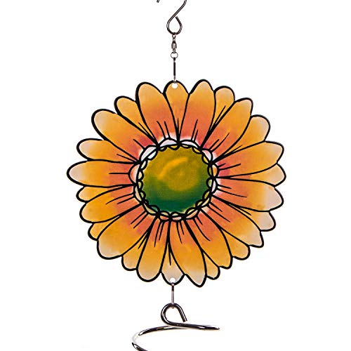 Goose Creek 18" Wind Spinner Outdoor Hanging Metal Figurine Spinner for Garden Décor Ornaments,Lawn Yard Patio,Sunflower