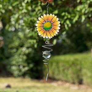 Goose Creek 18" Wind Spinner Outdoor Hanging Metal Figurine Spinner for Garden Décor Ornaments,Lawn Yard Patio,Sunflower