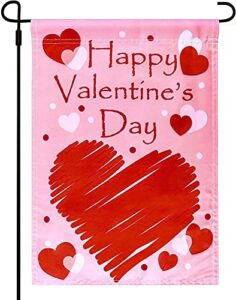 valentine’s garden flag 12 x 18 inch double sided valentine yard flags decorative valentine’s day outdoor decoration