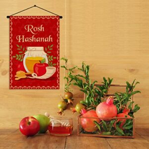 Vohado Rosh Hashanah Garden Flag Shana Tova Jewish New Year Party Yard Sign Outdoor Decorations Supply