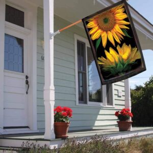 Toland Home Garden 101193 Sunflowers On Black Fall Garden Flag 28x40 Inch Double Sided for Outdoor Summer House Yard Decoration