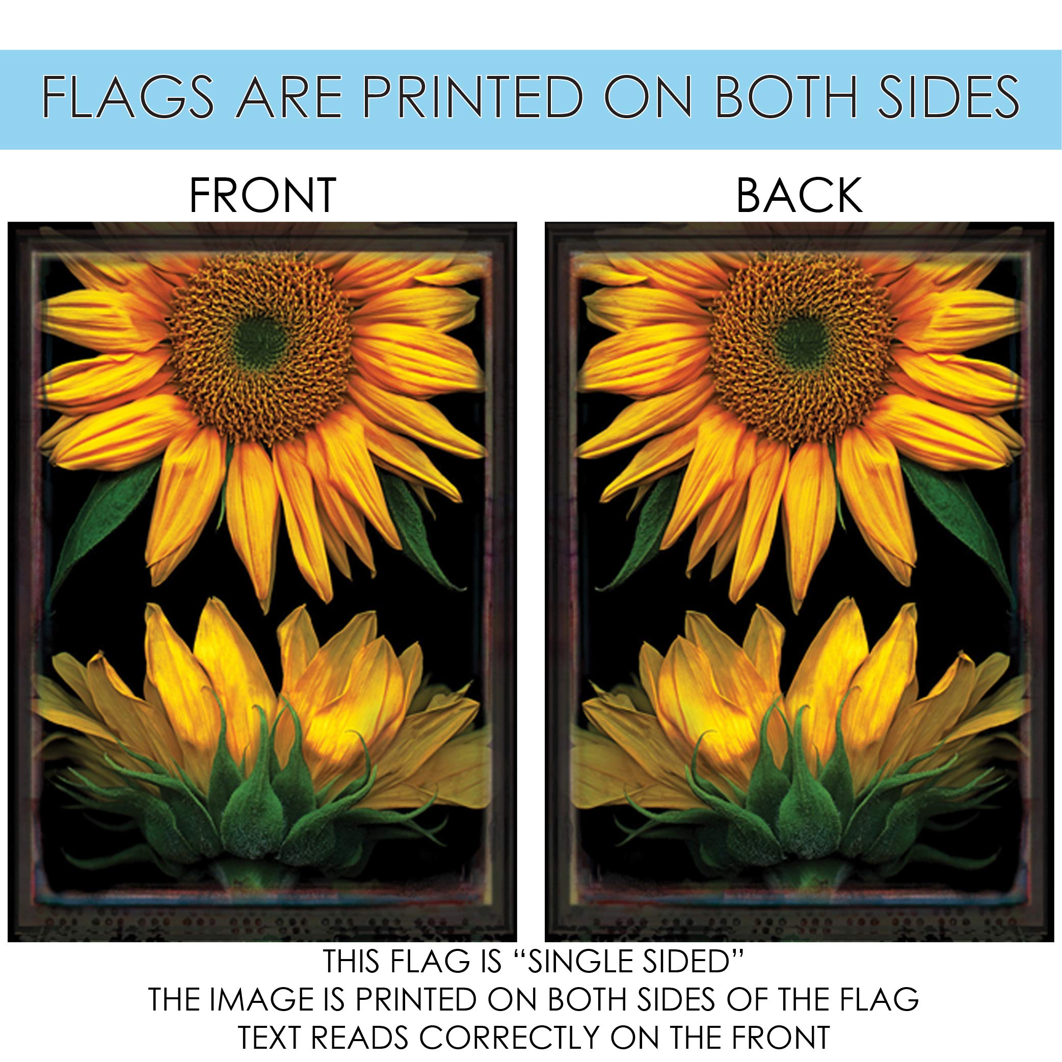 Toland Home Garden 101193 Sunflowers On Black Fall Garden Flag 28x40 Inch Double Sided for Outdoor Summer House Yard Decoration