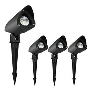 landscape lights intetein 7w 12v waterproof landscape lighting and low voltage landscape lights for patio lawn and garden(warm white, 4 pack)