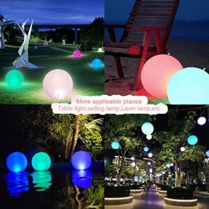 Rukars Floating Ball Pool Light Solar Powered 4 PCS, 14 Inch Inflatable Hangable IP68 Waterproof Rechargeable Color Changing Led Glow Globe Pool