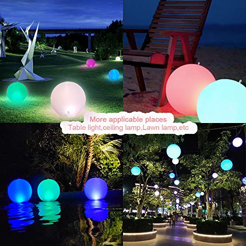 Rukars Floating Ball Pool Light Solar Powered 4 PCS, 14 Inch Inflatable Hangable IP68 Waterproof Rechargeable Color Changing Led Glow Globe Pool