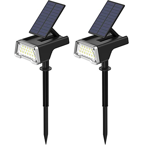 URLIGHTS Solar Lights Outdoor, 36 LEDs Solar Landscape Spotlights, Waterproof 2 in 1 Wall Lights with USB Charge, Adjustable Solar Panel for Yard Garden Driveway Porch Walkway Patio