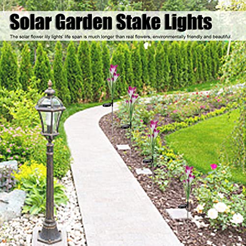 MIGONG Solar Garden Lights, Waterproof Garden Lights Outdoor Solar Lights Outdoor Garden Solar Garden Stake Lights for The Garden Trees Flowers Flowerbed Fence Walkway (Purple Color)