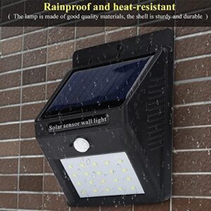 Solar Outdoor Lights -120° Angle Illumination LED Solar Lights Outdoor Waterproof (Ip65) - Easy to Install Wireless Security Outdoor Solar Lights for Yard, Front Door, Garage Garden, Fence, Porch