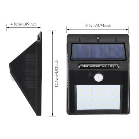 Solar Outdoor Lights -120° Angle Illumination LED Solar Lights Outdoor Waterproof (Ip65) - Easy to Install Wireless Security Outdoor Solar Lights for Yard, Front Door, Garage Garden, Fence, Porch