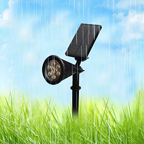 Fdit Solar Spotlights Outdoor, Solar Garden Light, Waterproof 9 LED Auto On/Off 7.5X5.5X3.1Inch 2 in 1 for Garden Garage(#2)