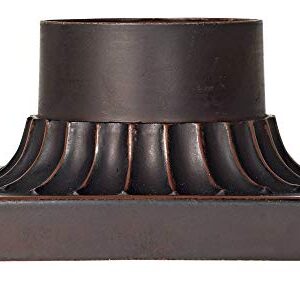 John Timberland Outdoor Pier Mount Post Adapter Antique Bronze Aluminum Fluted Column Style Base 5 3/4" for Exterior House Porch Patio Outside Deck Garage Yard Garden Driveway Home Lawn Walkway