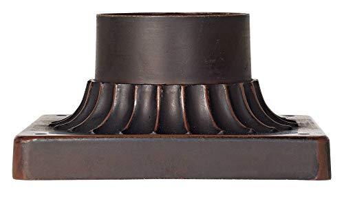 John Timberland Outdoor Pier Mount Post Adapter Antique Bronze Aluminum Fluted Column Style Base 5 3/4" for Exterior House Porch Patio Outside Deck Garage Yard Garden Driveway Home Lawn Walkway