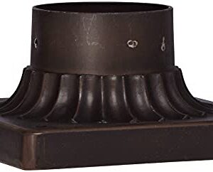 John Timberland Outdoor Pier Mount Post Adapter Antique Bronze Aluminum Fluted Column Style Base 5 3/4" for Exterior House Porch Patio Outside Deck Garage Yard Garden Driveway Home Lawn Walkway