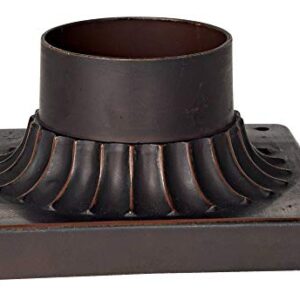 John Timberland Outdoor Pier Mount Post Adapter Antique Bronze Aluminum Fluted Column Style Base 5 3/4" for Exterior House Porch Patio Outside Deck Garage Yard Garden Driveway Home Lawn Walkway