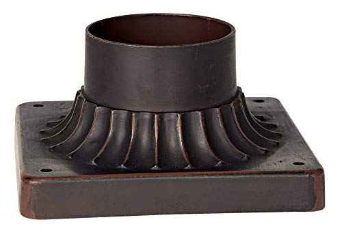 John Timberland Outdoor Pier Mount Post Adapter Antique Bronze Aluminum Fluted Column Style Base 5 3/4" for Exterior House Porch Patio Outside Deck Garage Yard Garden Driveway Home Lawn Walkway