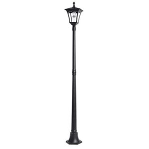 sterno home gl23716bk outdoor solar led street light, for patio, post light, garden, 80” high, 1-pack, black