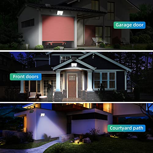 APONUO Solar Motion Sensor Light Outdoor, 2 Pack IP65 Waterproof Dusk to Dawn Sensor Outdoor Lighting with 3 Modes, Solar Powered Security Flood Light for Door Shed Patio Barn Garden Garage