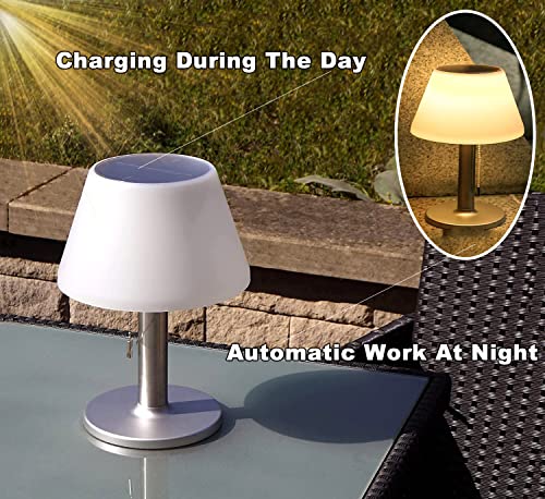 Awanber Solar Table Lamp, Support USB Charging, 3-Level Brightness Solar LED Night Lights with Pull Chain Waterproof Solar Garden Lights for Patio, Garden, Yard, Bedroom, Outdoor/Indoor Decorations