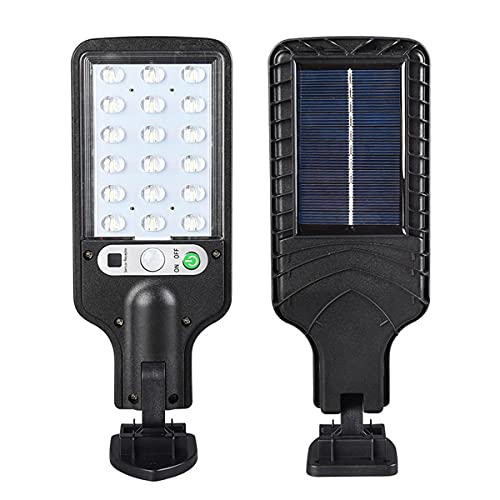 Solar Street Lights Outdoor Motion Sensor, Dusk to Dawn Solar Flood Light with Remote Control, IP65 Waterproof Security Light for Parking Lot, Garden, Street, Playground(18 LED)