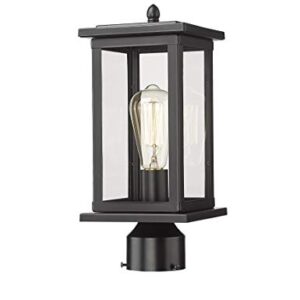 redeast Outdoor Post Light Fixture, 14.3" H Outdoor Post Lantern, Exterior Post Lamp, Outdoor Pillar Lamp for Garden, Porch, Patio, Yard and entryway