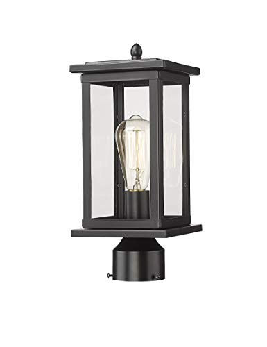 redeast Outdoor Post Light Fixture, 14.3" H Outdoor Post Lantern, Exterior Post Lamp, Outdoor Pillar Lamp for Garden, Porch, Patio, Yard and entryway