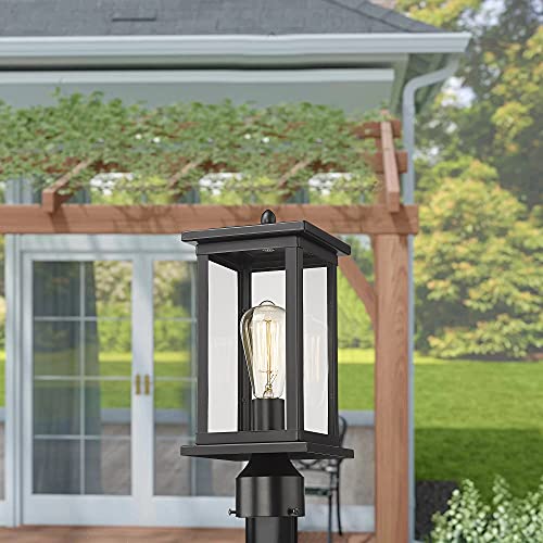 redeast Outdoor Post Light Fixture, 14.3" H Outdoor Post Lantern, Exterior Post Lamp, Outdoor Pillar Lamp for Garden, Porch, Patio, Yard and entryway