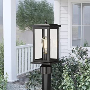 redeast Outdoor Post Light Fixture, 14.3" H Outdoor Post Lantern, Exterior Post Lamp, Outdoor Pillar Lamp for Garden, Porch, Patio, Yard and entryway